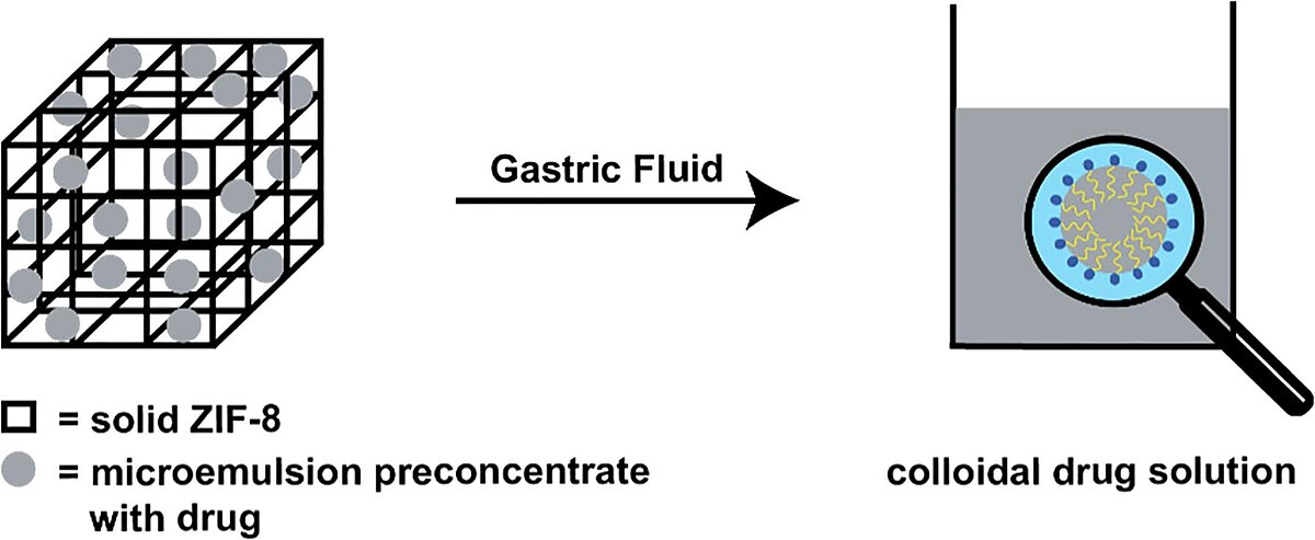 Solid microemulsion preconcentrates on pH responsive metal-organic ...